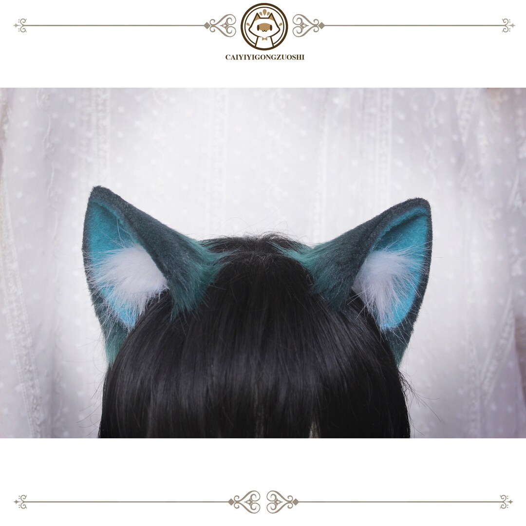 Azure the Cat - Blue Cat Ears / Elf Cat Ears Faux Fur Animal Ears ...