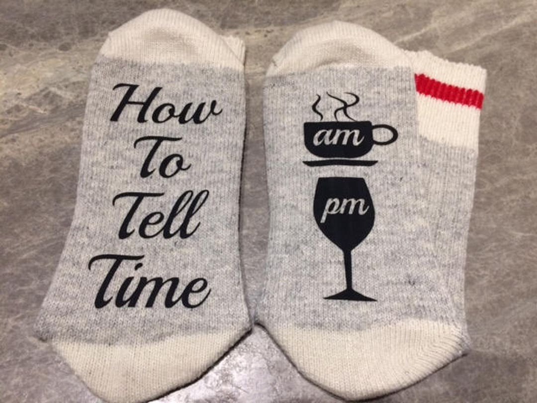How to Tell Time word Socks Funny Socks Novelty Socks With Silhouettes ...