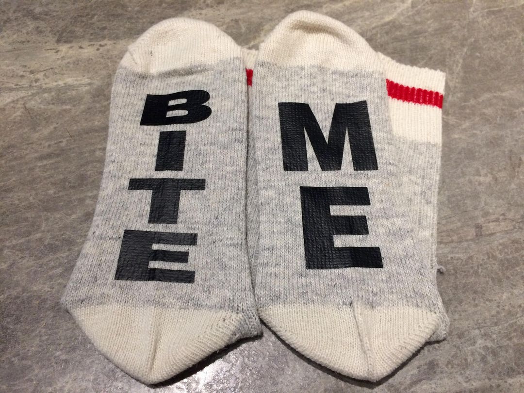 Bite ... Me (word Socks - Funny Socks - Novelty Socks) - Etsy Canada