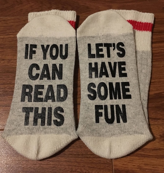 If You Can Read This ... Let's Have Some Fun word Socks - Etsy Canada
