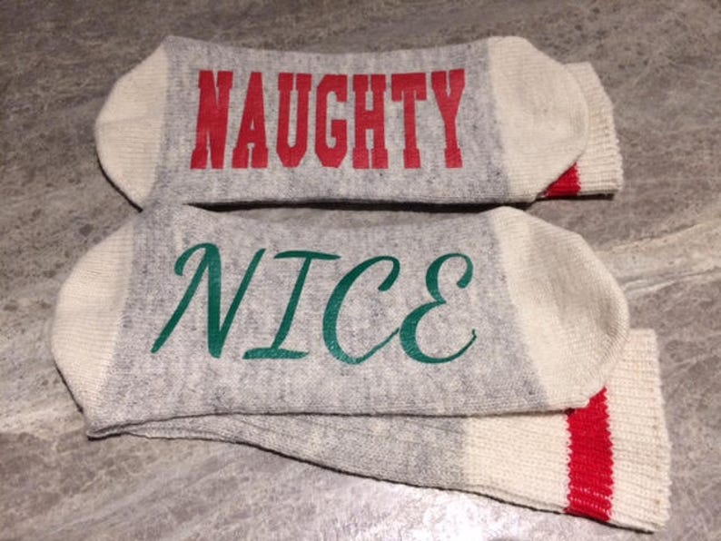 Naughty .... Nice word Socks Funny Socks Novelty Socks - Etsy