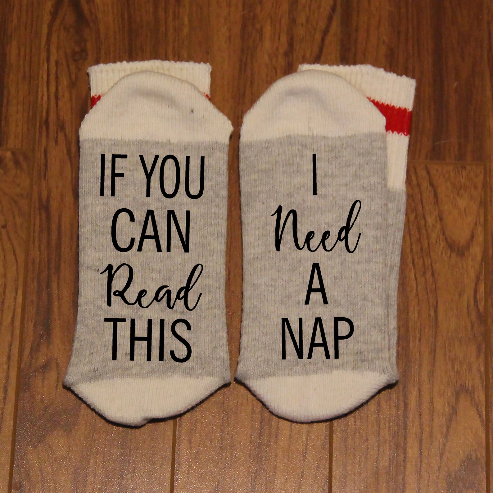 If You Can Read This ... I Need A Nap word Socks Funny - Etsy Canada