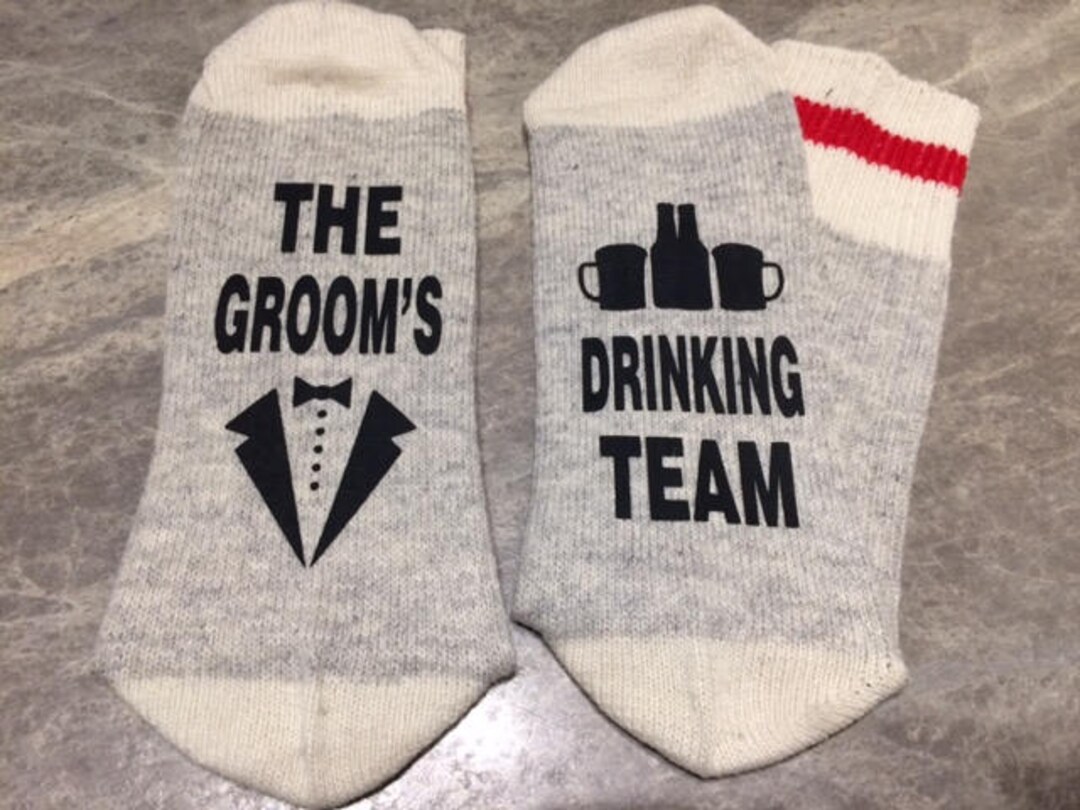 The Groom's Drinking Team (word Socks - Funny Socks - Novelty Socks ...
