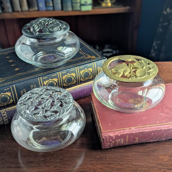 Potpourri Glass Pewter - Etsy UK