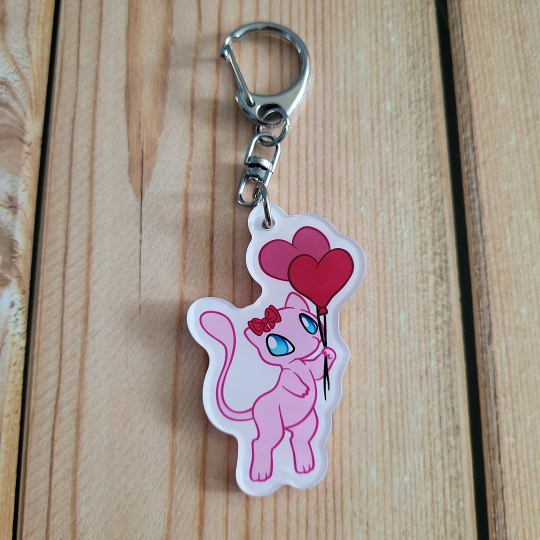 Mew Keychain PKMN Inspired Keychains - Etsy