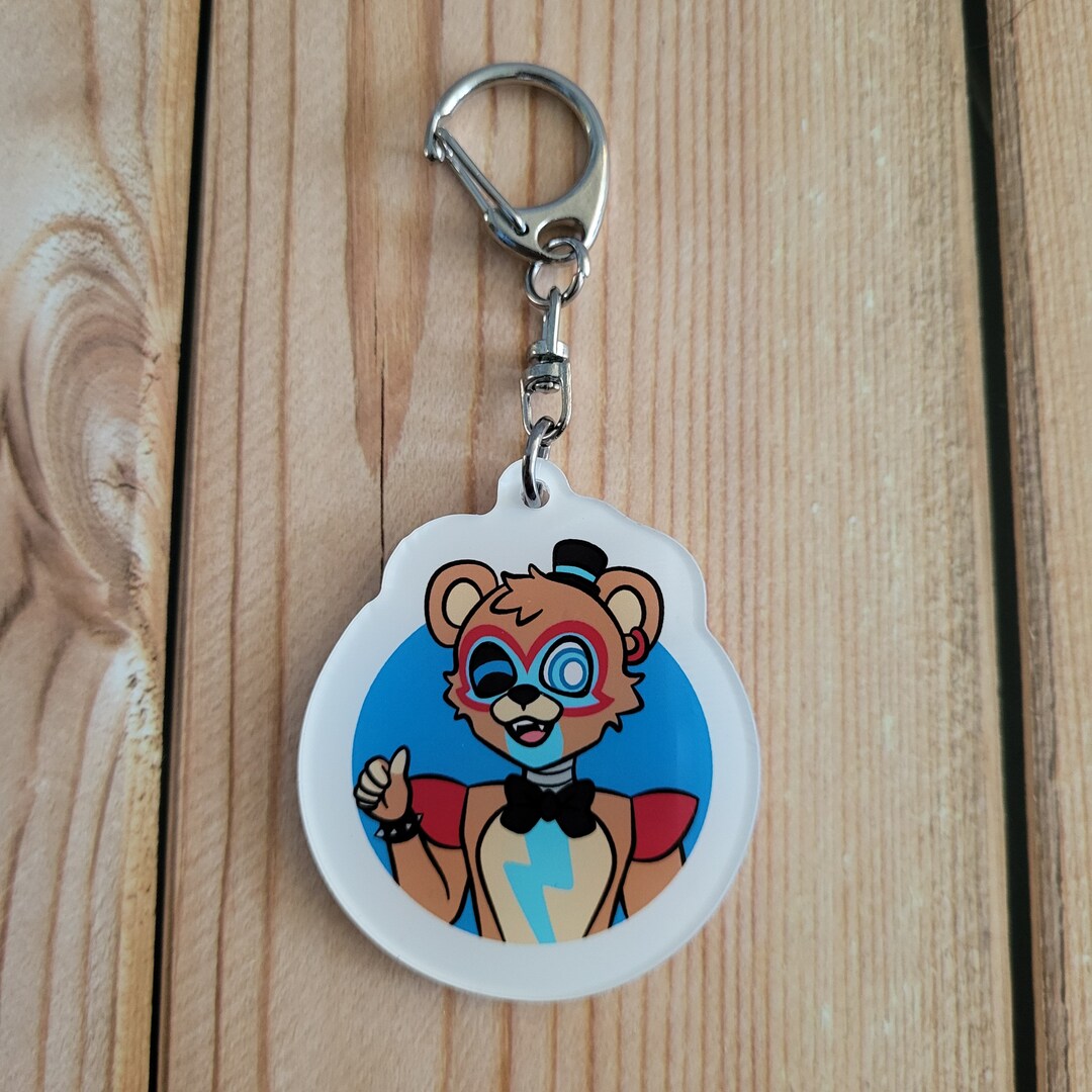 Glamrock Freddy or Chica Keychain FNAFSB Inspired Keychains - Etsy