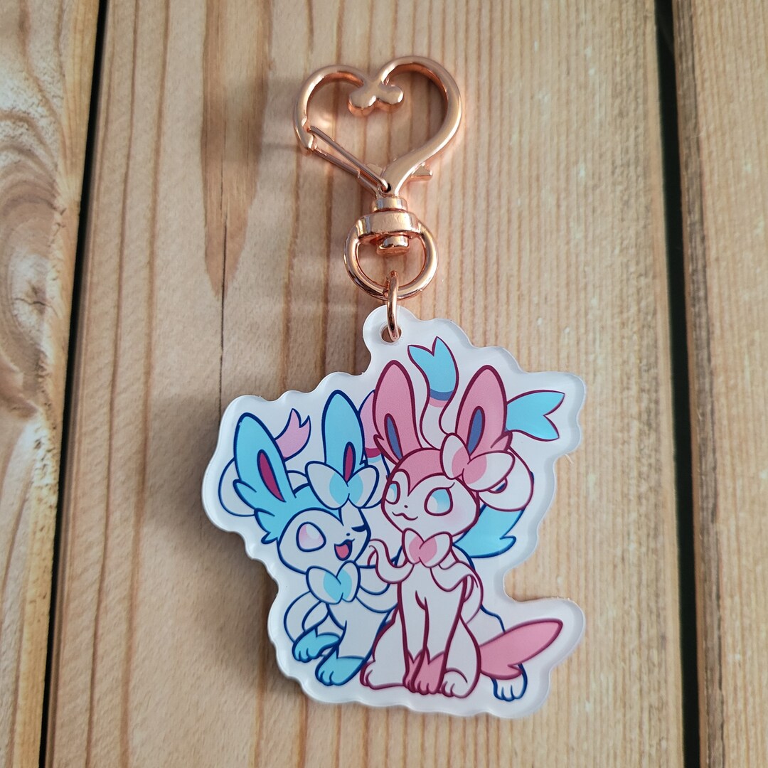 Sylveon Duo Keychain PKMN Inspired Keychains - Etsy