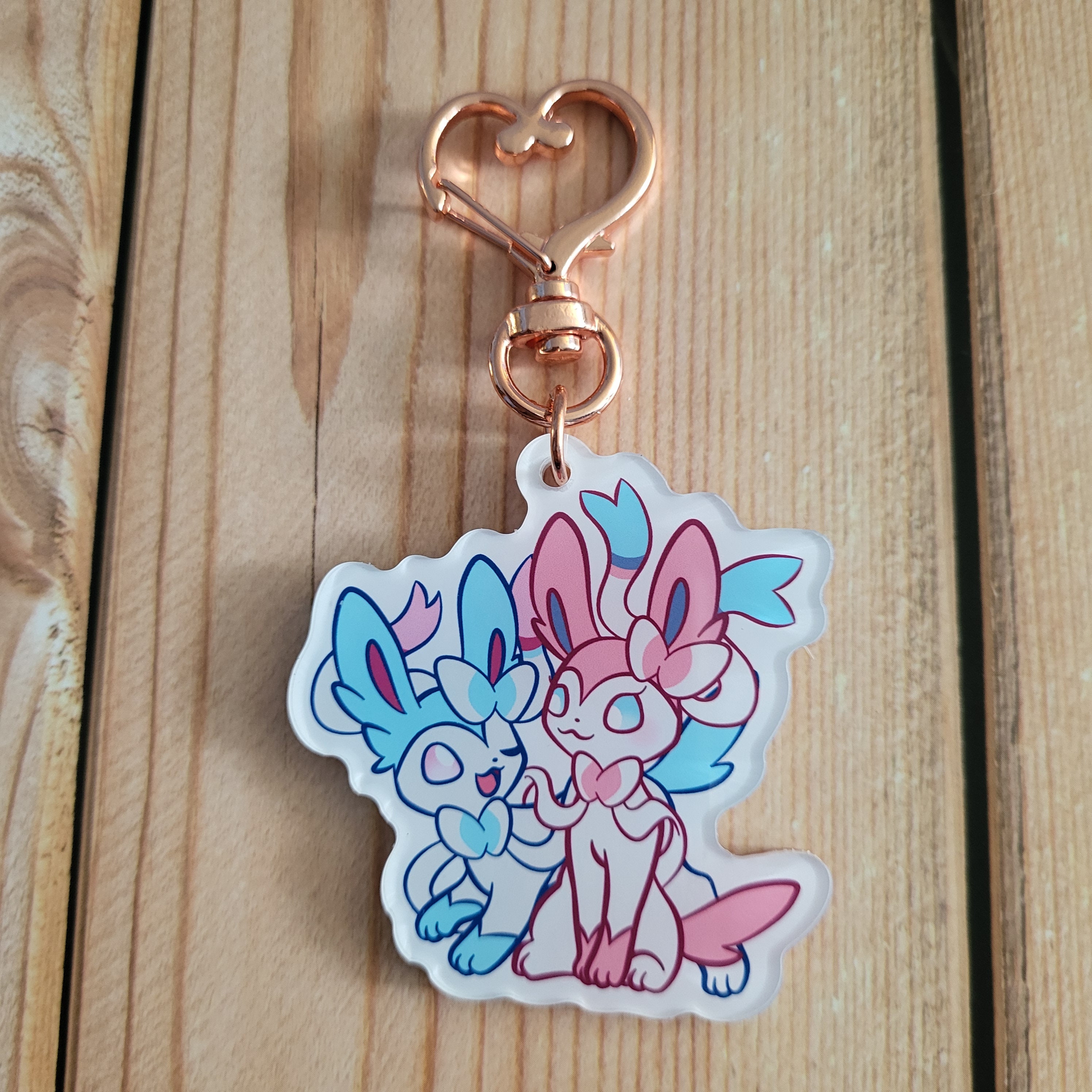 Sylveon Duo Keychain PKMN Inspired Keychains - Etsy