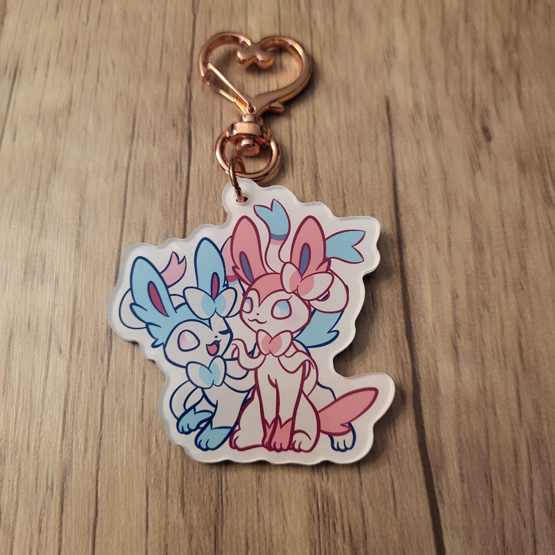 Sylveon Duo Keychain || PKMN Inspired Keychains - Etsy