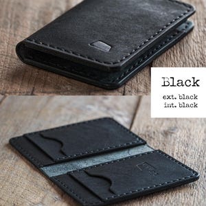 Handmade Leather Bi-fold Wallet: Full Grain Italian Leather Card Holder ...
