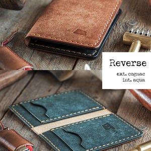 Handmade Leather Bi-fold Wallet: Full Grain Italian Leather Card Holder ...