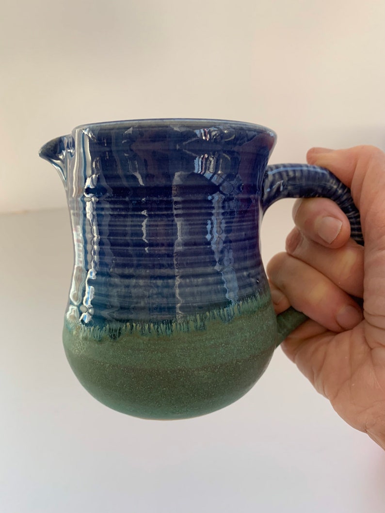 Handmade Blue and Green Ceramic Small Pitcher or Milk Creamer - Etsy