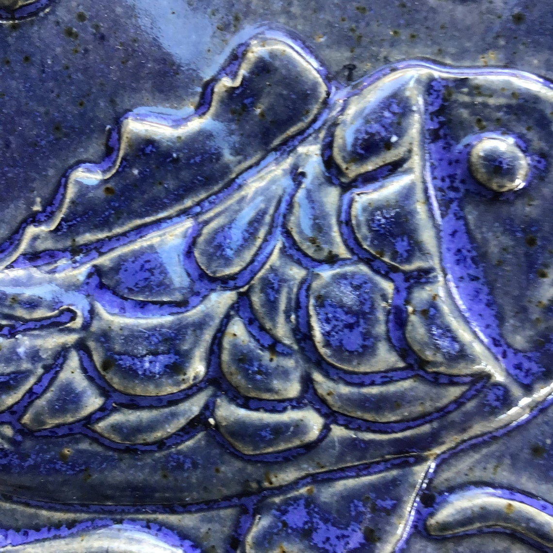 Blue Handmade Ceramic Fish Tile - Etsy