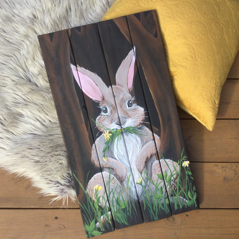 Wood Bunny Wall Art - Etsy
