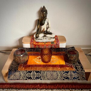 Tibetan Buddhism Om Silk Brocade Shrine Table Cover Altar Cloth ...