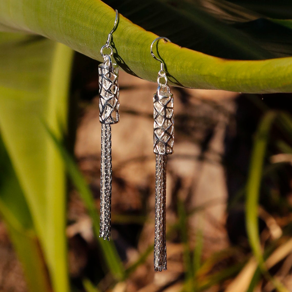 Lantern Boho Chic Dangle and Drop Silver Earrings Dangling | Etsy