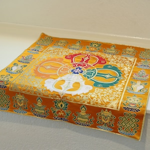 Tibetan Buddhist Ashtamangala Vajra Silk Brocade Shrine Table Cover ...