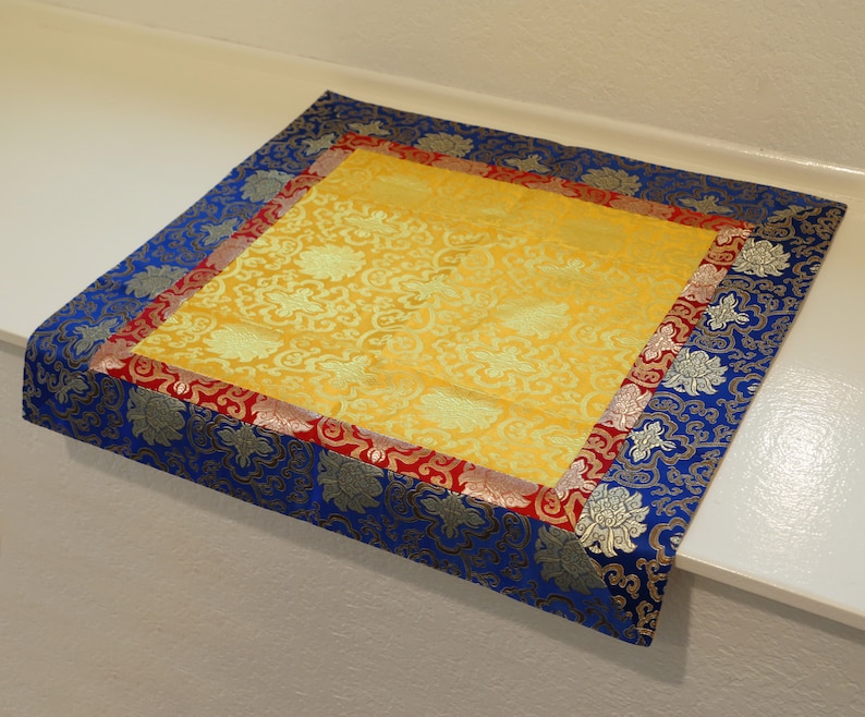 Tibetan Lotus Silk Brocade Altar Cloth, Chinese Nepal Buddhist Shrine ...