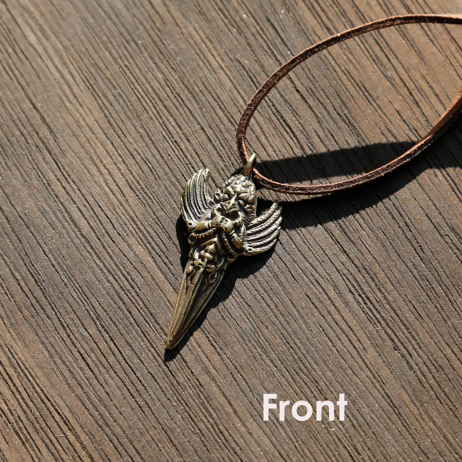 Vintage Brass Garuda Bird Necklace, Tibetan Buddhism Charm, With ...