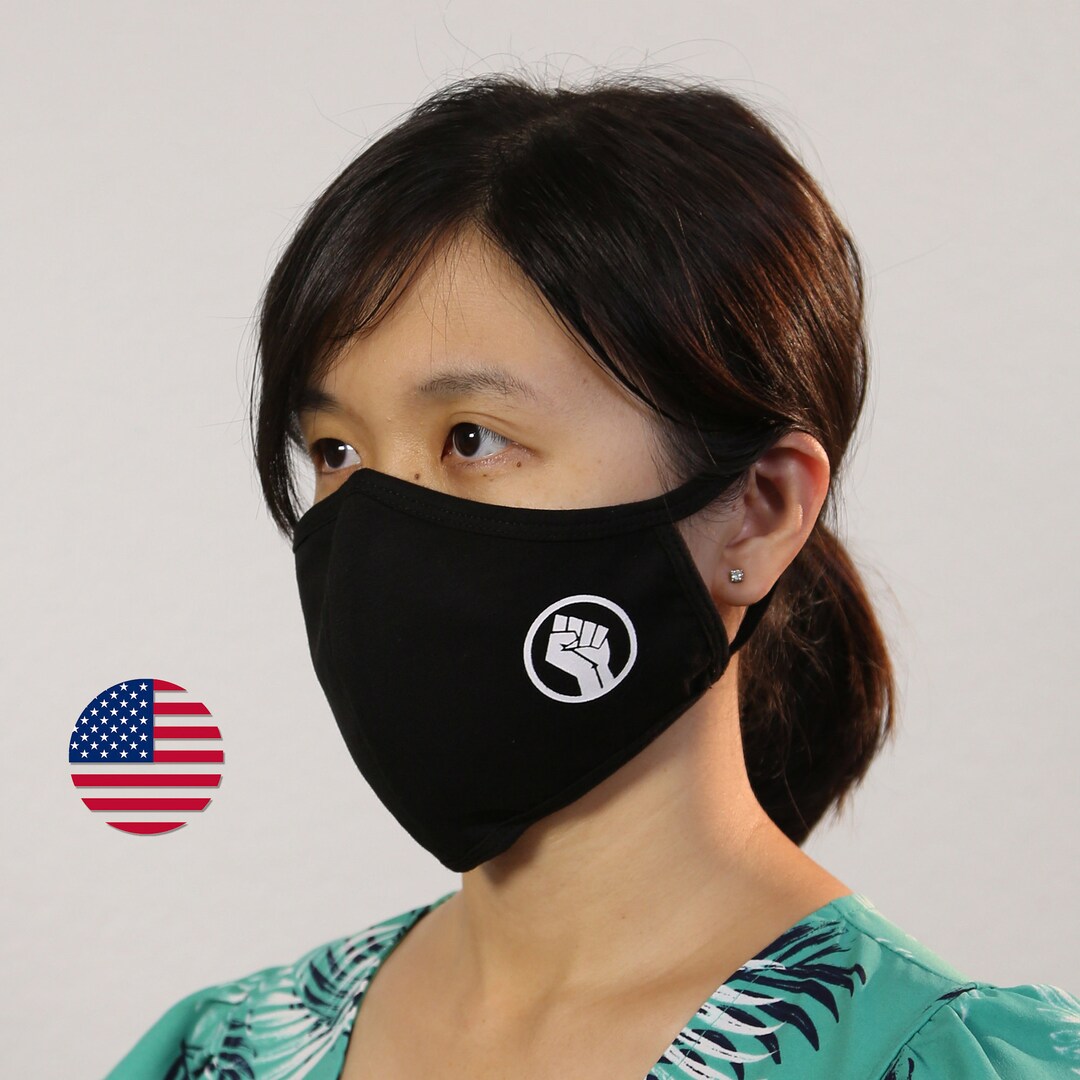 BLM Reusable Cloth Face Mask Covering, Black Lives Matter Fist Logo 2 ...