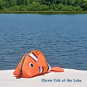 Clown Fish Zipper Pouch: Novelty Makeup Bag, Pencil Case - Etsy