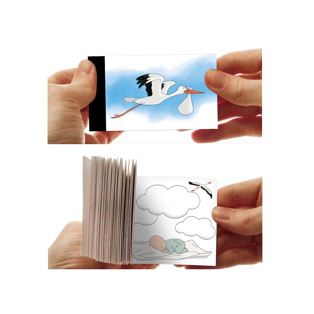 Flipbook the Stork and the Child or Original Handmade Birth ...