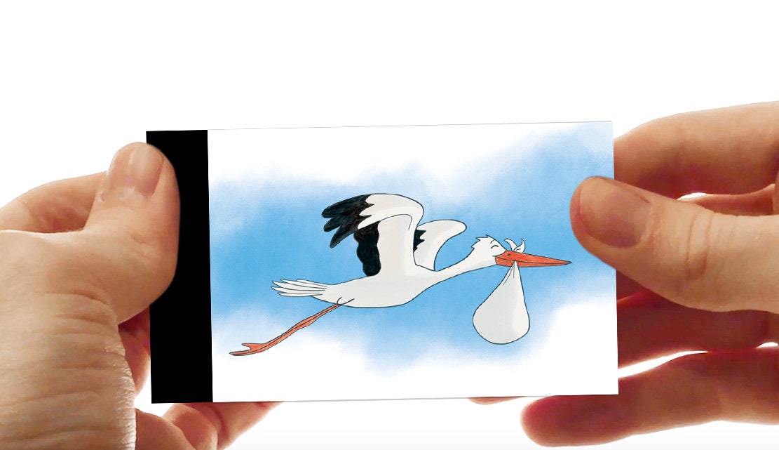 Flipbook the Stork and the Child or Original Handmade Birth ...