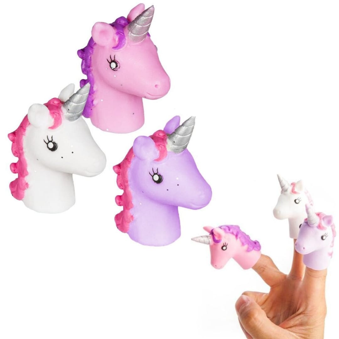 3 Unicorn Finger Puppets Hand Toy Fun Gift - Etsy