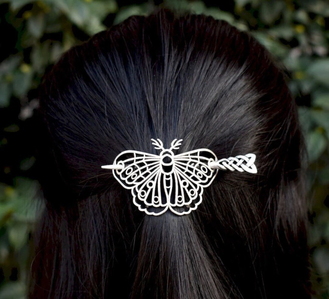 Wicca Gothic Hollow Out Moth Skull Hair Pin Butterfly Jewelry - Etsy