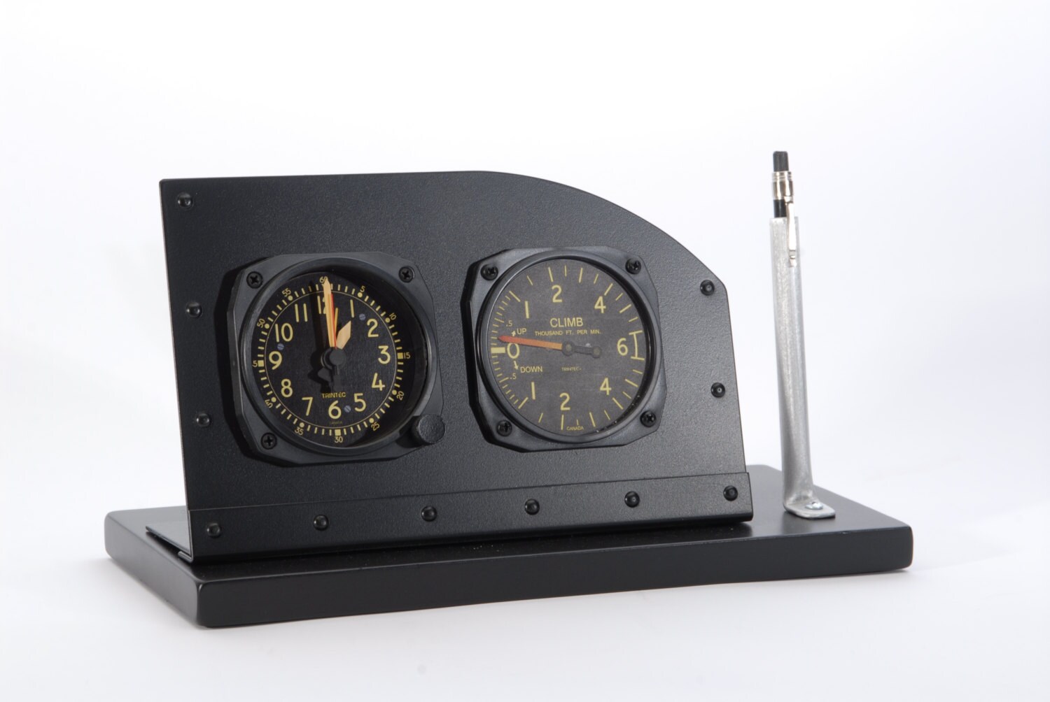 Cockpit Style Alarm Clock Desk Display With Pen/pencil Holder - Etsy