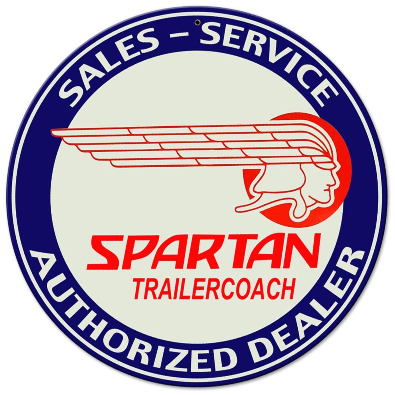 Spartan Trailercoach Dealer Metal Sign, 14 Dia., Made in the USA SIG ...