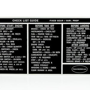 Checklist for Many Fixed Gear, Variable Prop Aircraft CKL-0110 - Etsy