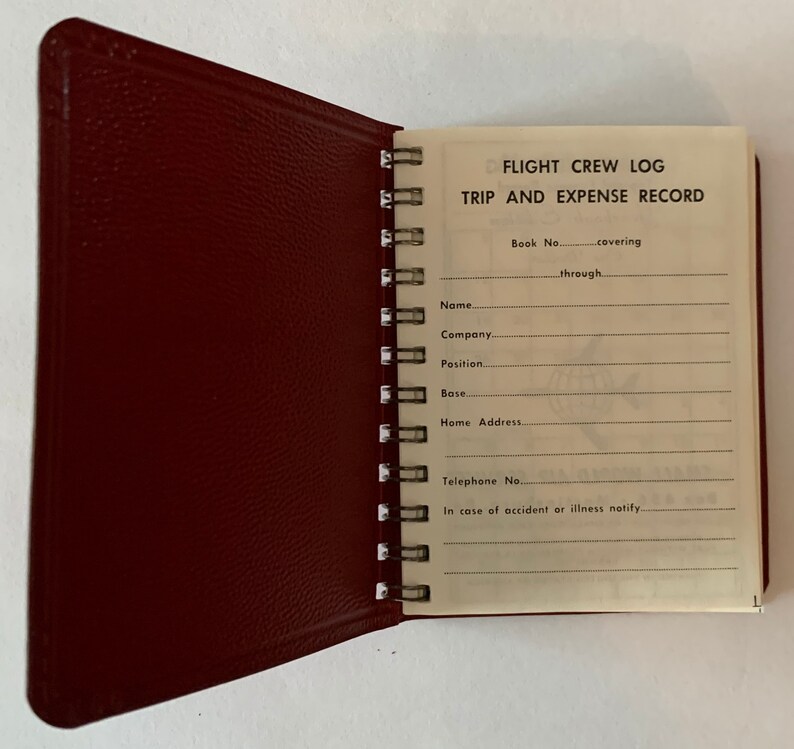 Flight Crew Log/trip & Expense Record 1964 LIT-0107 | Etsy