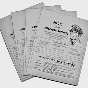 Pad of American Airlines Pilot Recruitment Forms EPH-0111 - Etsy