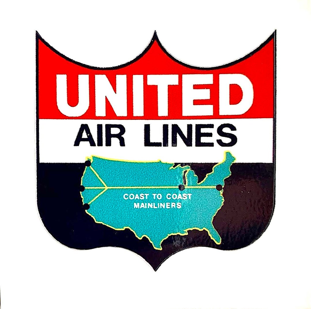 Vintage Style 1930s / 1940s United Air Lines Logo Decal DEC-0168 - Etsy