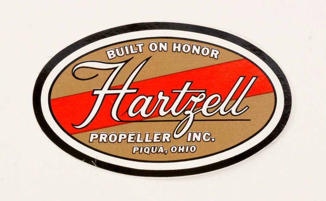 Hartzell Airplane Propeller Decal 3 1/2" X 2 1/4", Vintage Aviation DEC ...