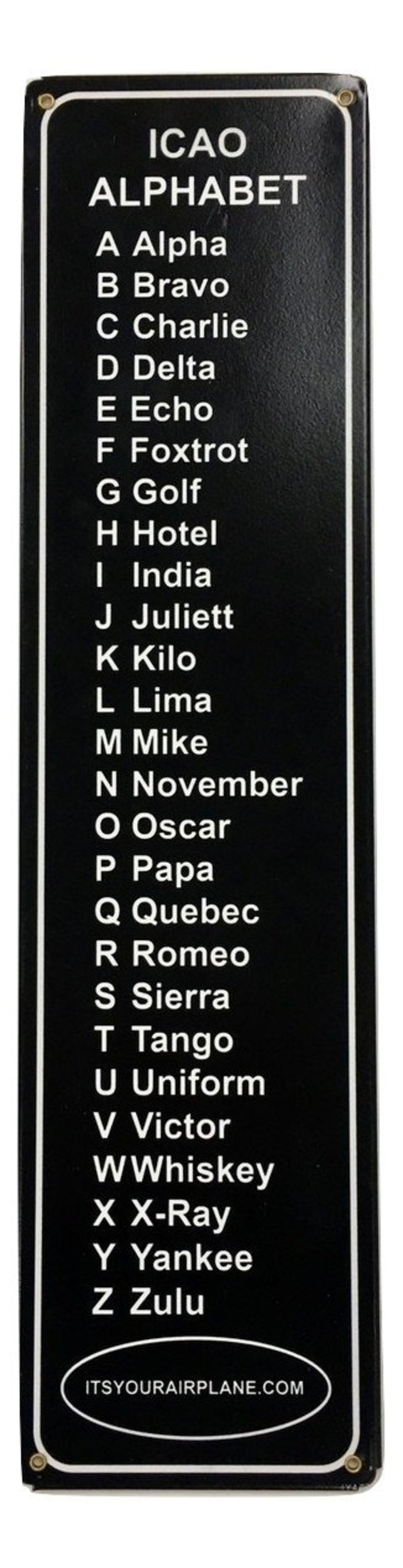 ICAO Phonetic Alphabet Metal Sign SIG-0206 - Etsy