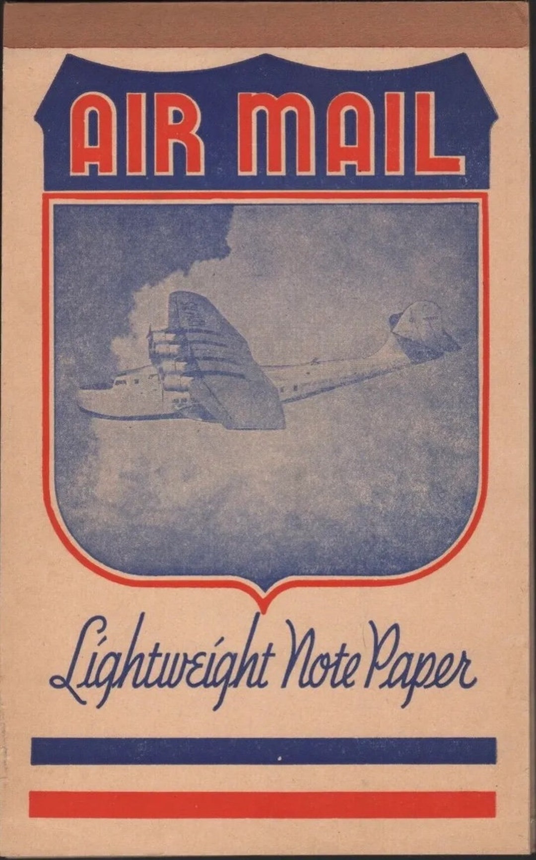 Late 1930s / Early 1940s Pad of Lightweight Air Mail Note Paper, Unused ...