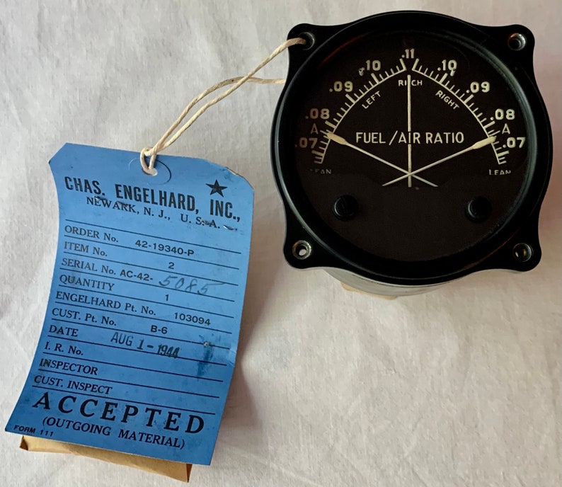 WWII Fuel/air Ratio Gauge Twin Engine INS-0103 - Etsy