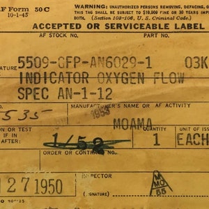 Oxygen Flow Blinker, New Old Stock, Hermetically Sealed INS-0101 - Etsy