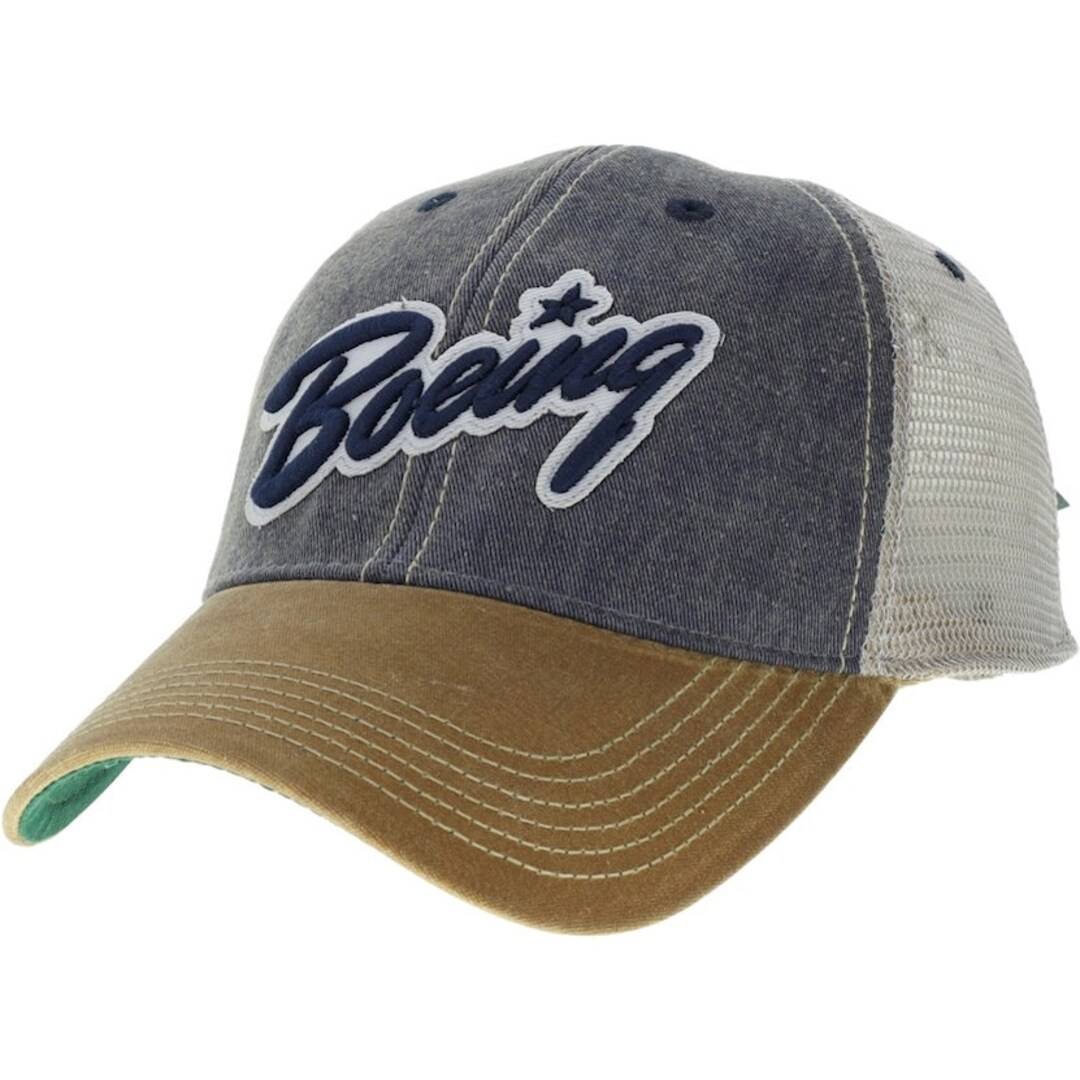 Boeing Vintage Script Logo Navy/dark Tan Ball Cap HAT-41052 - Etsy