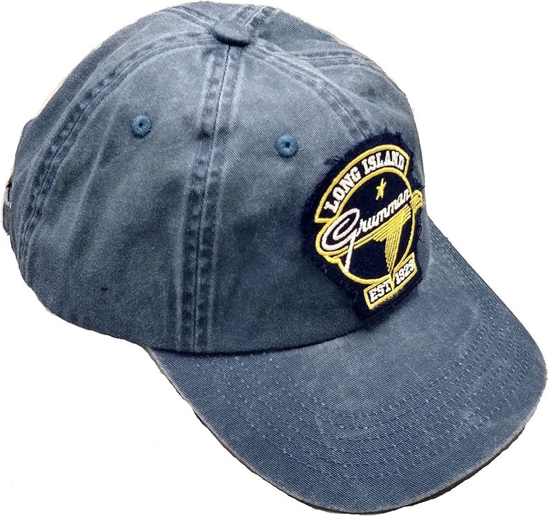 Grumman Vintage Logo worn Patch Hat Khaki or Blue - Etsy