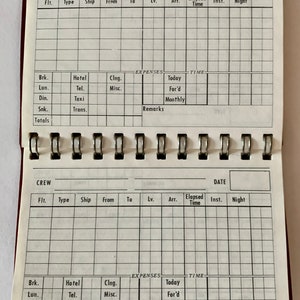 Flight Crew Log/trip & Expense Record 1964 LIT-0107 | Etsy