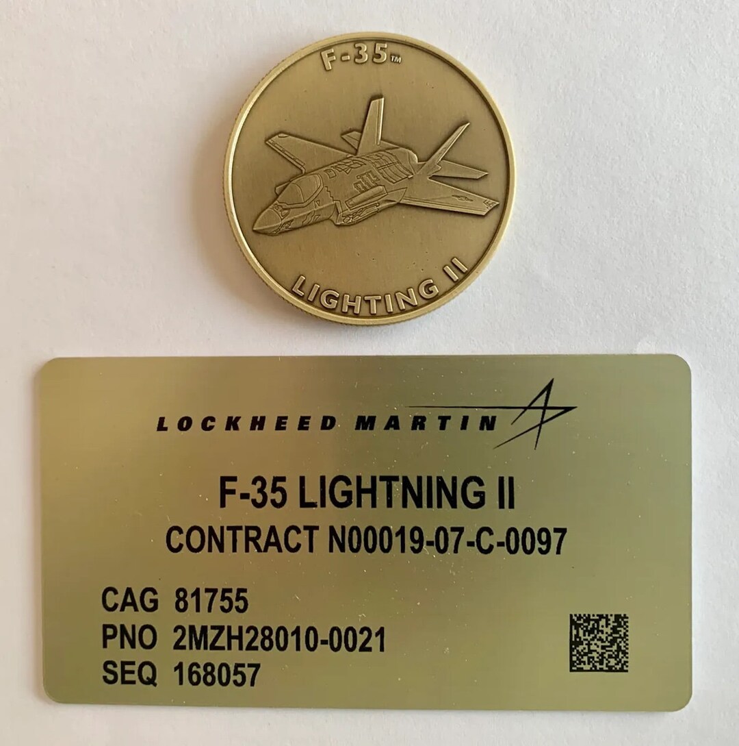 Lockheed Martin F-35 Lightning II Joint Strike Fighter Data Plate ...