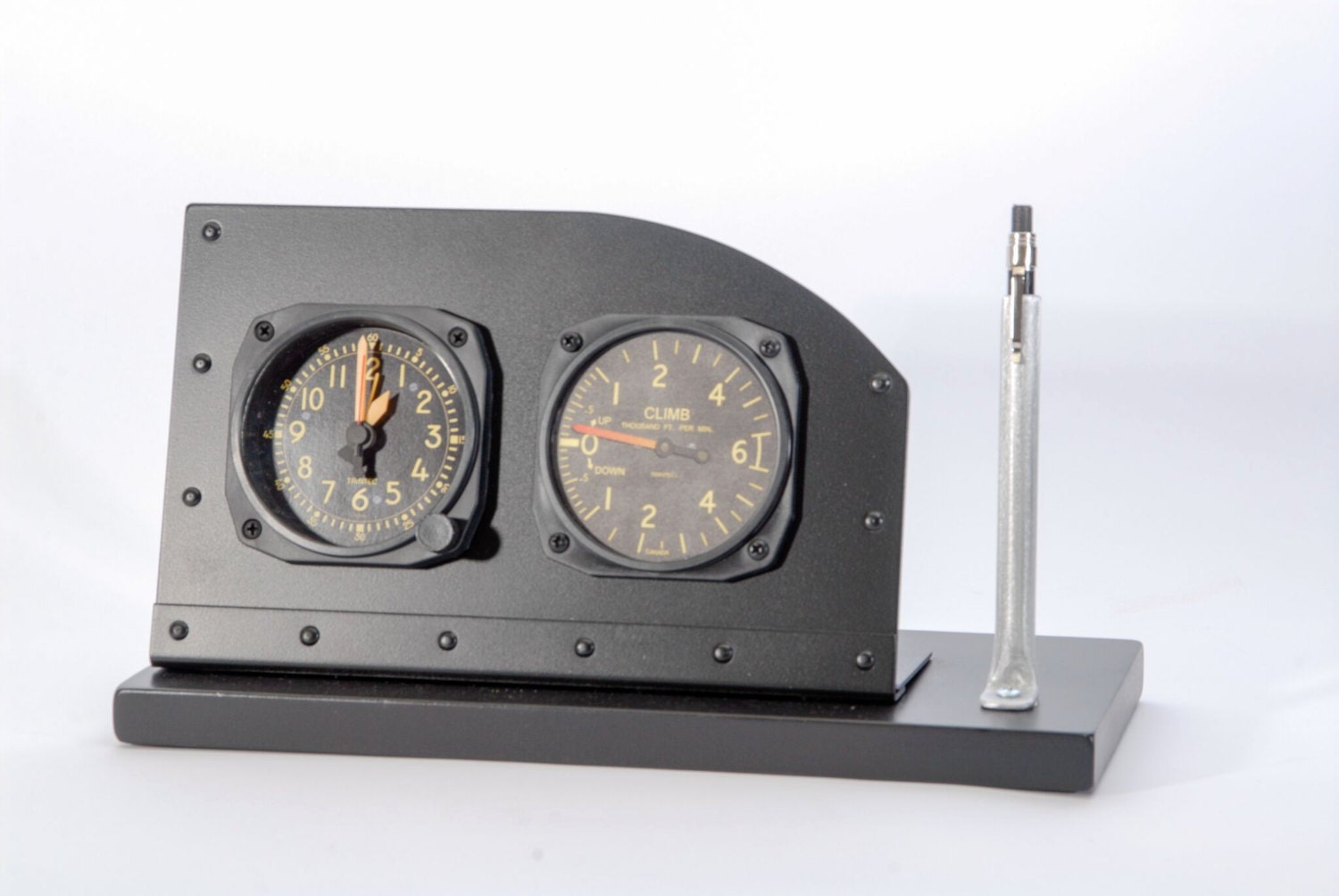 Cockpit Style Alarm Clock Desk Display With Pen/pencil Holder - Etsy