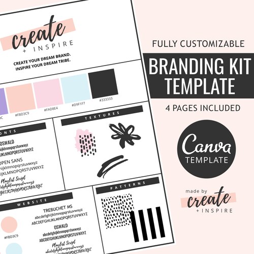 Canva Template Branding Kit Template Brand Board - Etsy