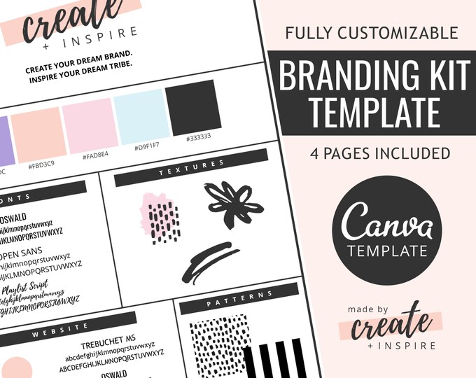 Canva Template | Branding Kit Template | Brand Board | Branding | Canva ...