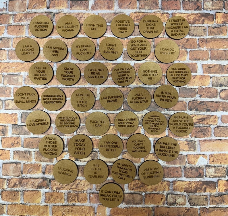 40 Sweary Cursing Cussing Affirmation Coin | SVG FILE ONLY | Glowforge ...