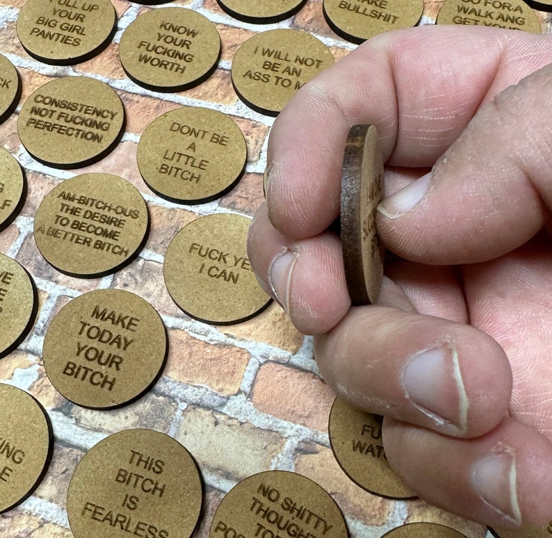 40 Sweary Cursing Cussing Affirmation Coin | SVG FILE ONLY | Glowforge ...