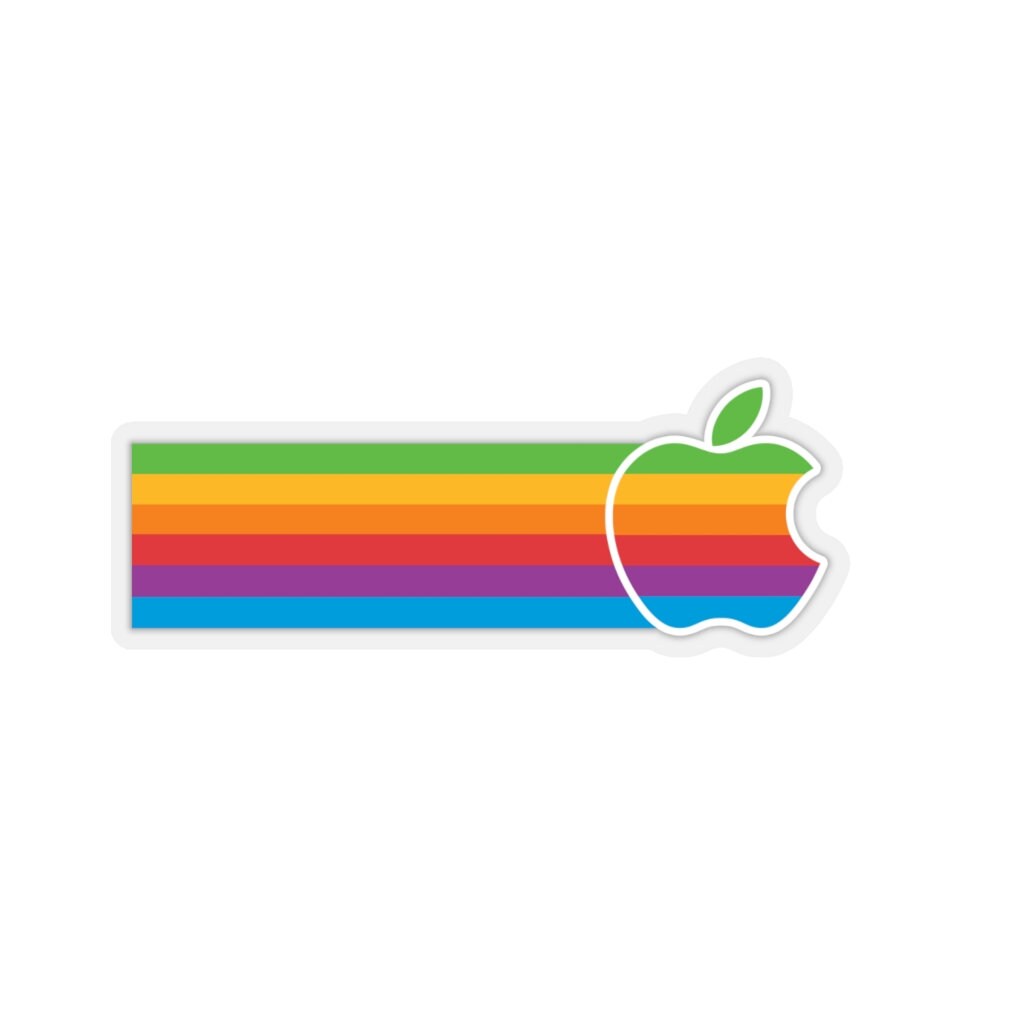 Apple 2 II Mac Macintosh Rainbow V2 Logo Kiss-cut Stickers - Etsy